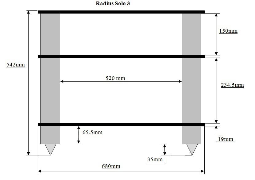 Solid-Tech Radius Solo 3 Cherry/Black купить | Цена на стойка под hi-fi компоненты Radius Solo 3 ...