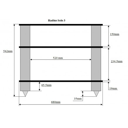Solid-Tech Radius Solo 3 Black/Black купить | Цена на стойка под hi-fi компоненты Radius Solo 3 ...