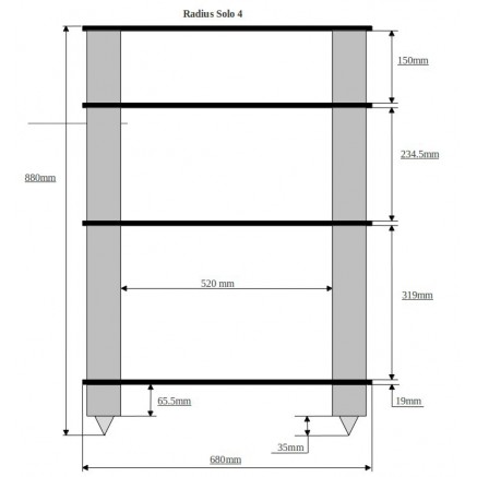 Solid-Tech Radius Solo 4 White/Silver купить | Цена на стойка под hi-fi компоненты Radius Solo 4 ...